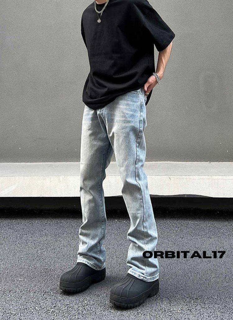 Streetwear Wide Leg Denim Jeans, Stacked Jeans | Grailed