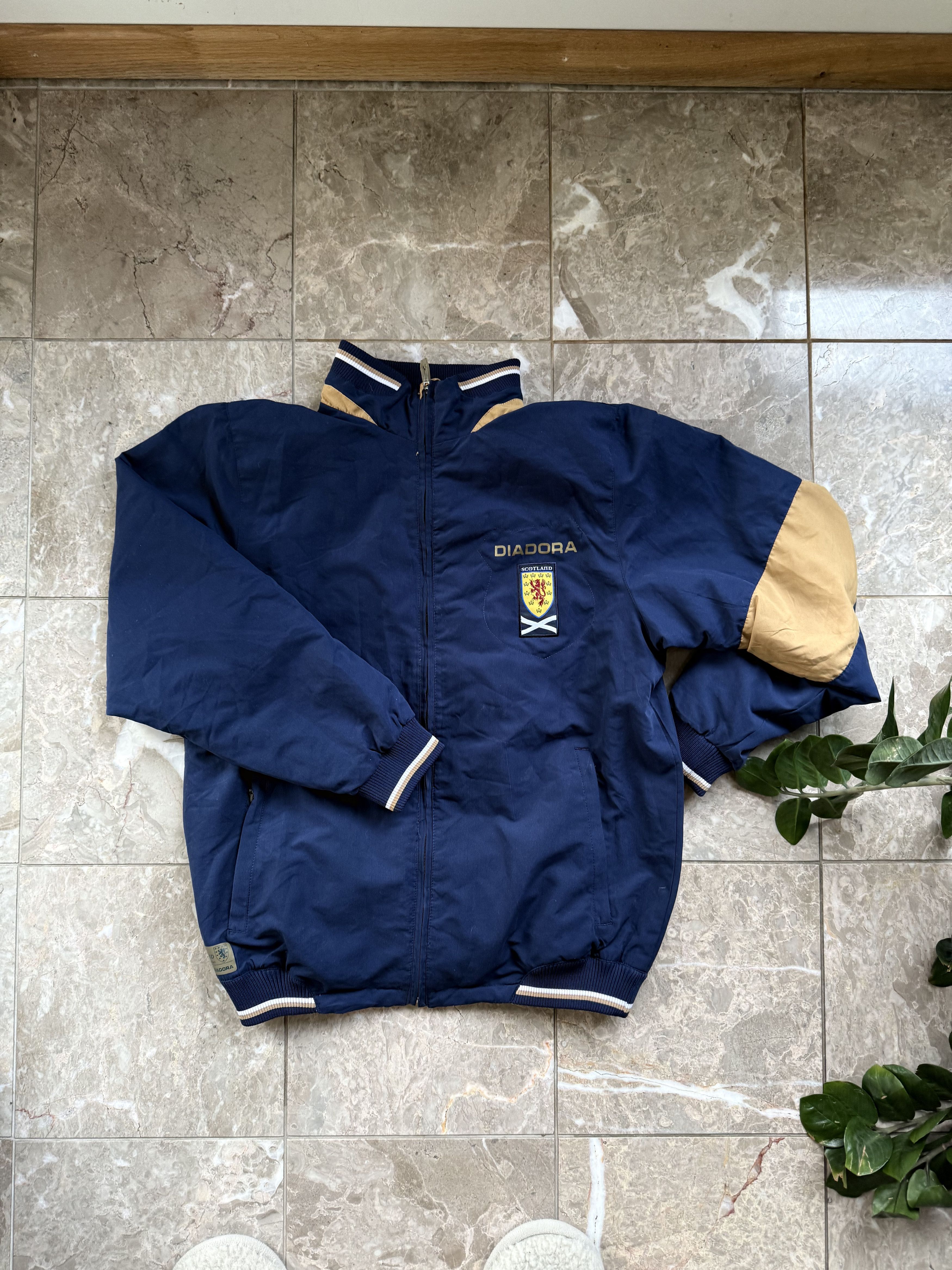 Diadora Scotland National Team Blue/Gold Football Jacket | Grailed
