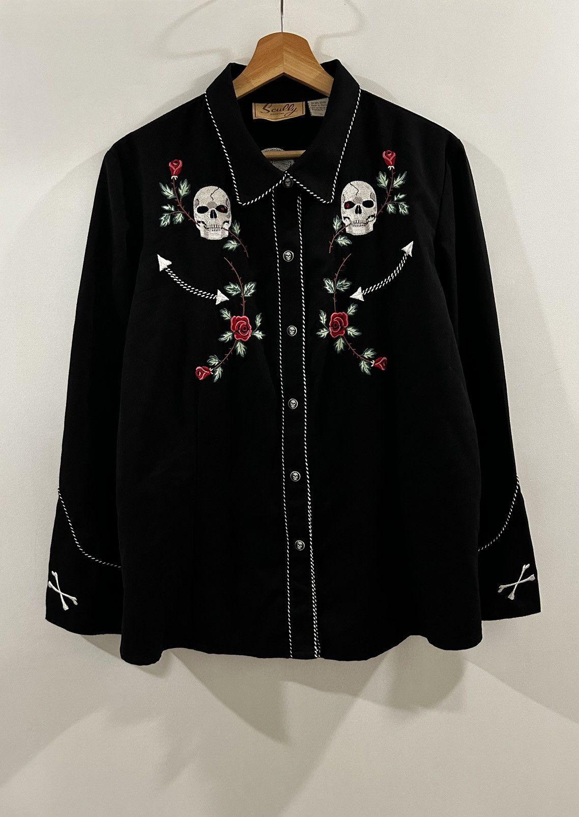 Skully Skully Skulls And Roses Western Shirt | Grailed