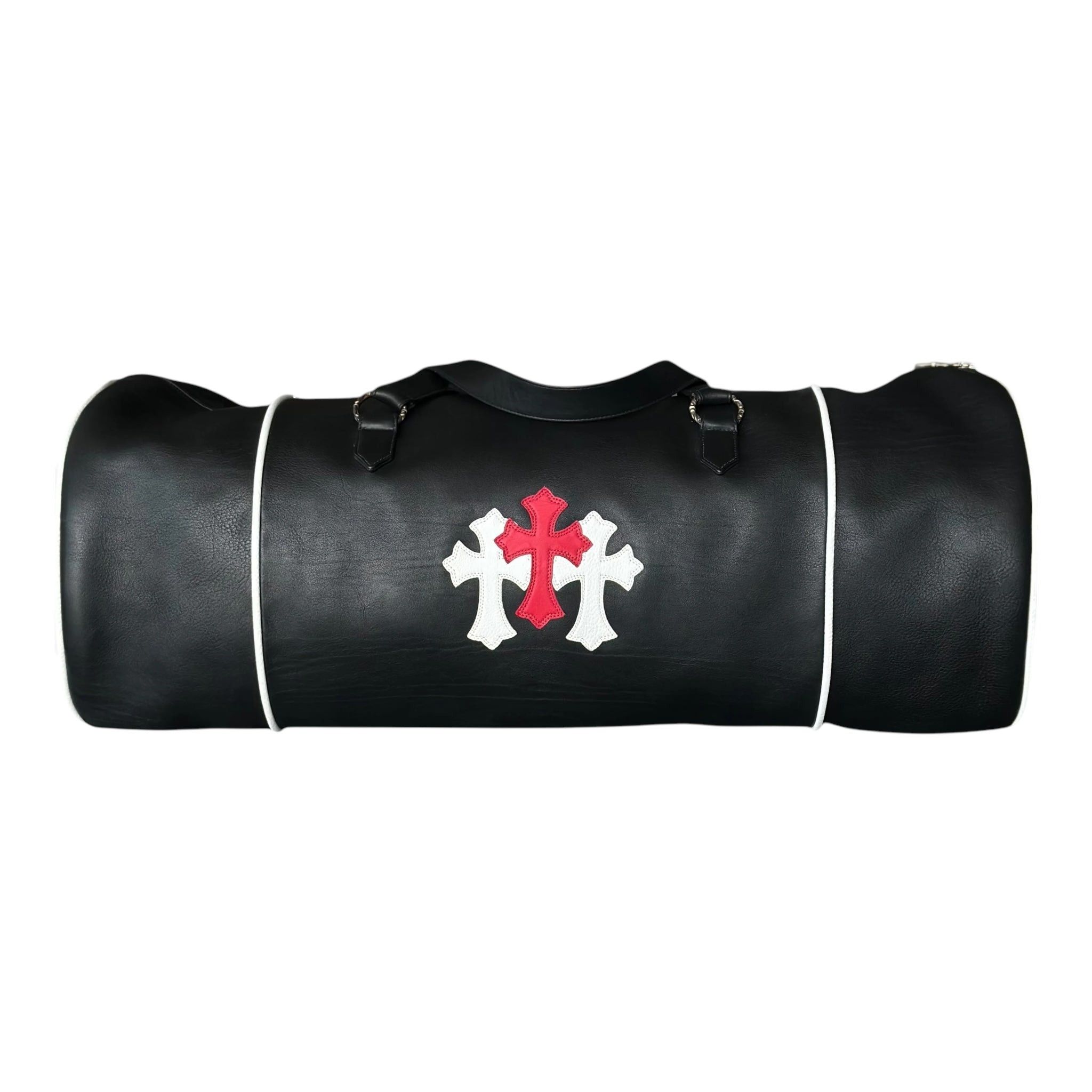 Chrome Hearts Triple Cross Patch Leather Duffle Bag Black Red White ...