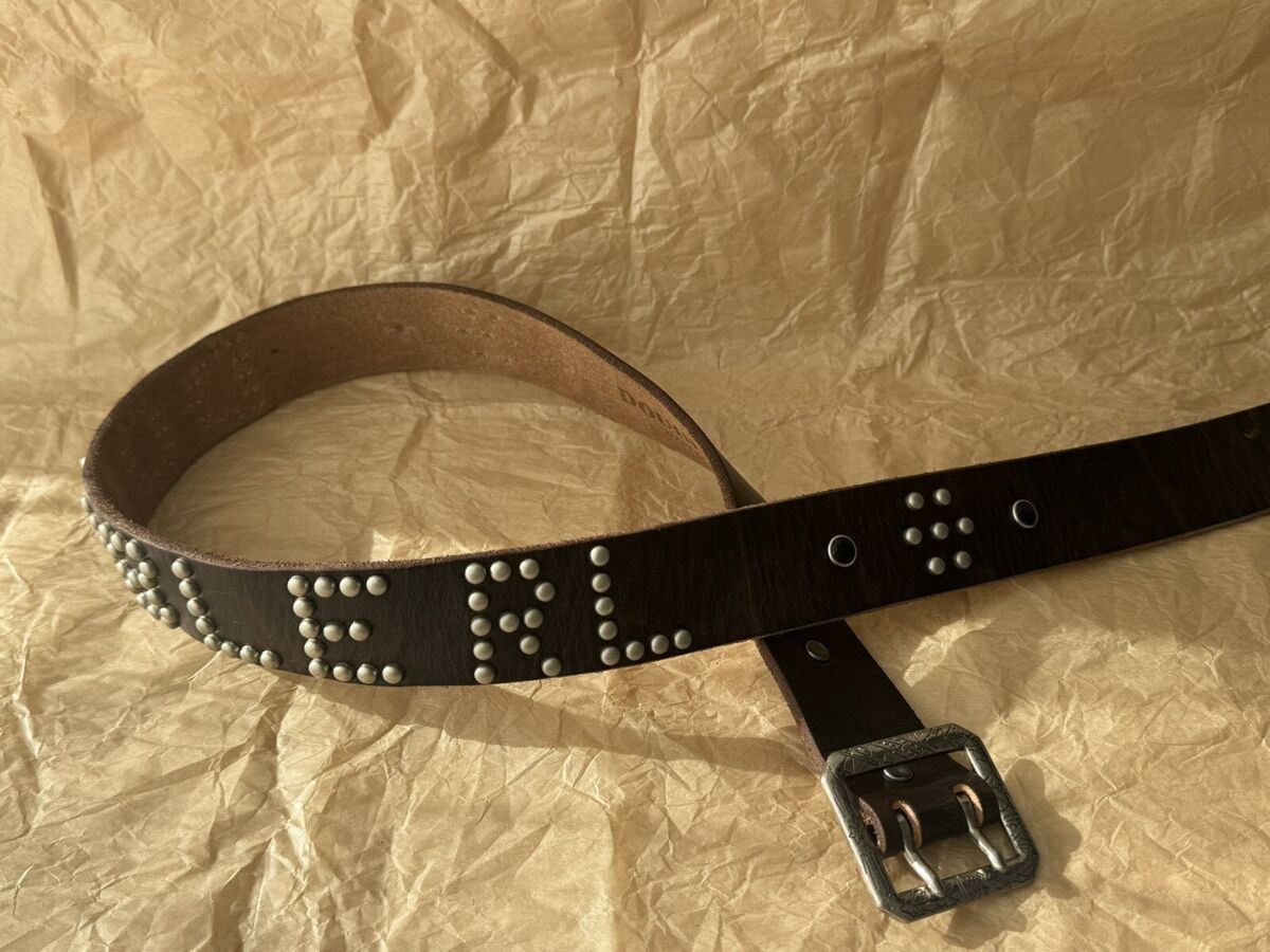 RRL Ralph Lauren Double RL Distressed Studded Leather Western Belt ...