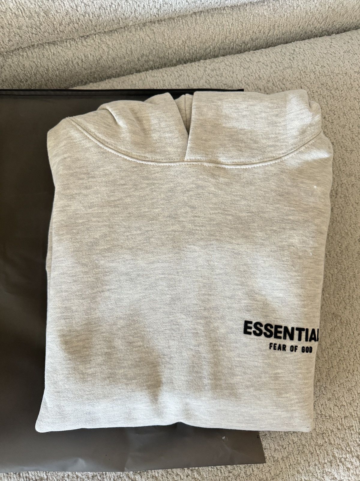 Essentials Essentials fear of gods hoodie light grey oatmeal | Grailed