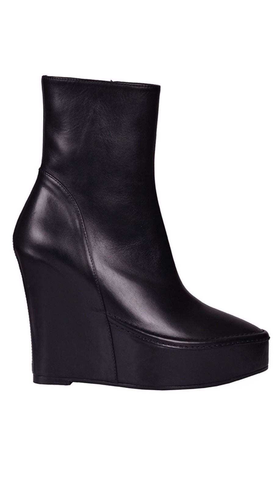 Ann Demeulemeester × Avant Garde Last Size Ann Demeulemeester Black Platform Wedge Boots | Grailed
