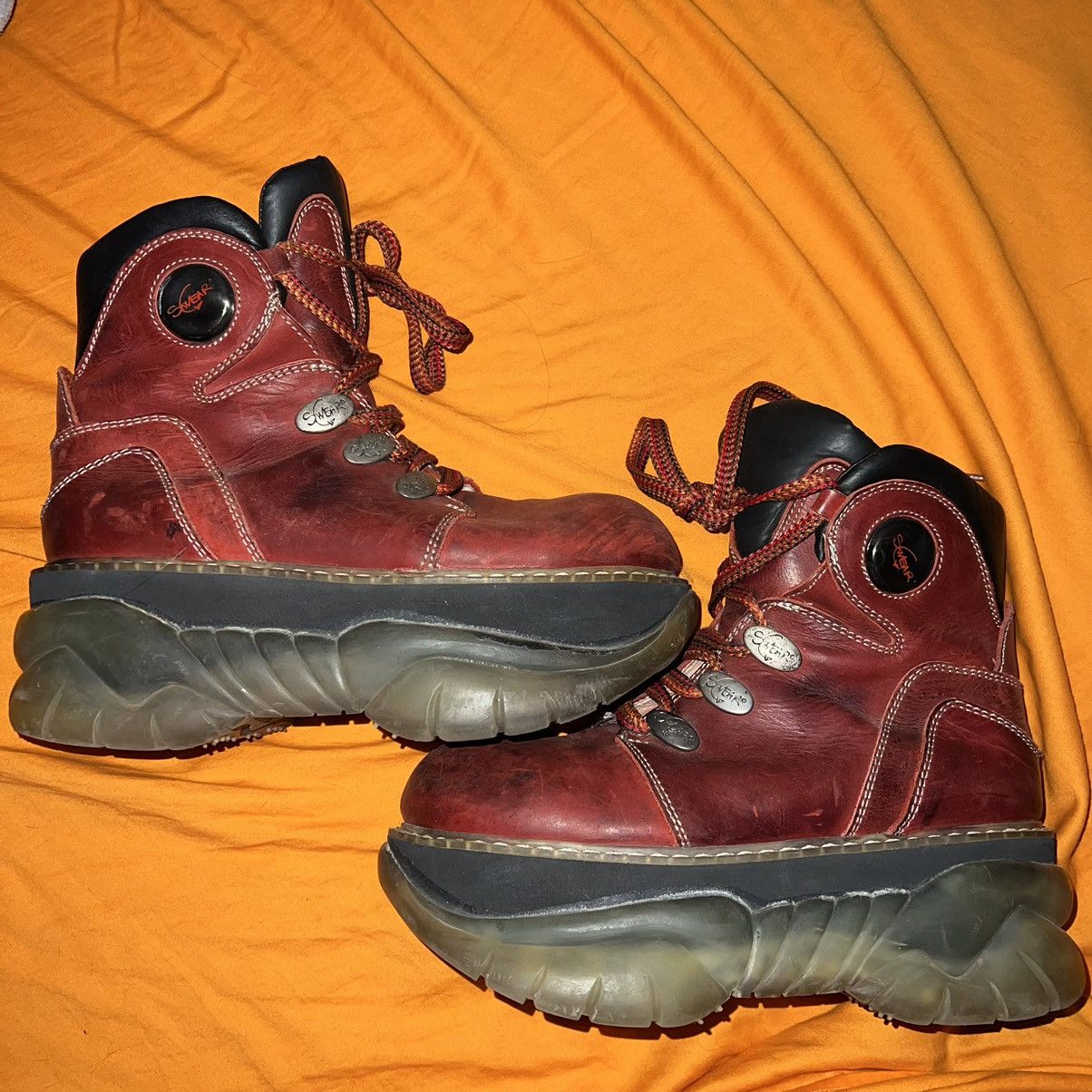 SWEAR London SWEAR London Y2K Red Leather Platform Shoes EU 44 / US 11 | Grailed