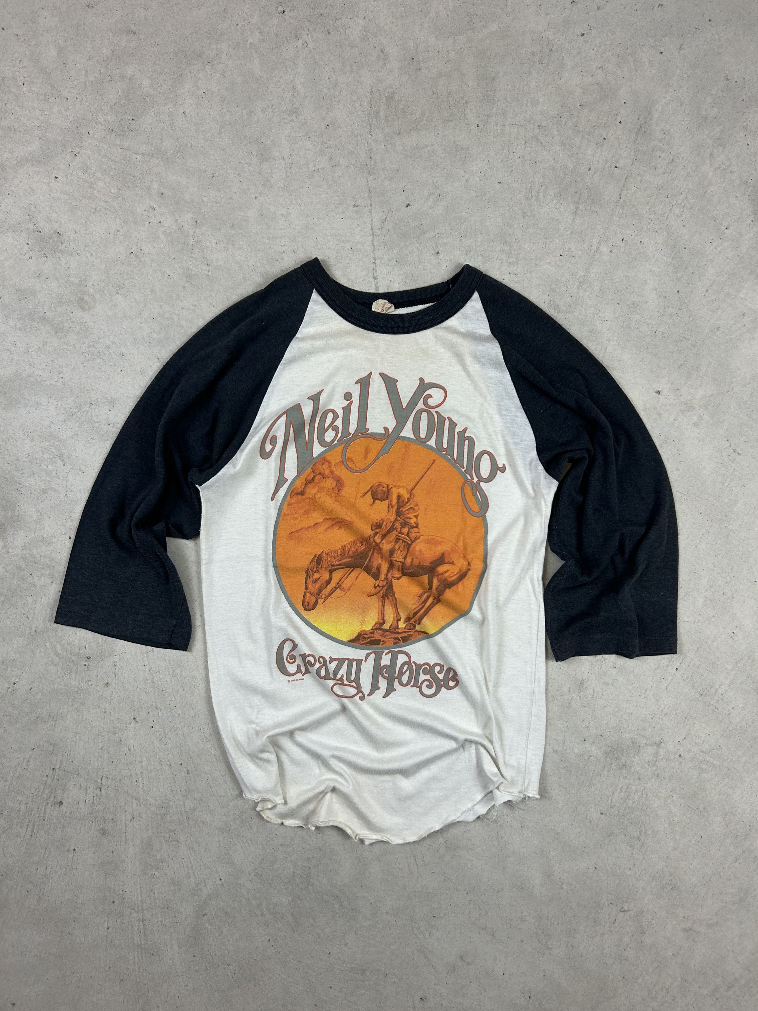 Vintage 1987 Neil Young Crazy Horse Tour Raglan 3/4 Shirt | Grailed