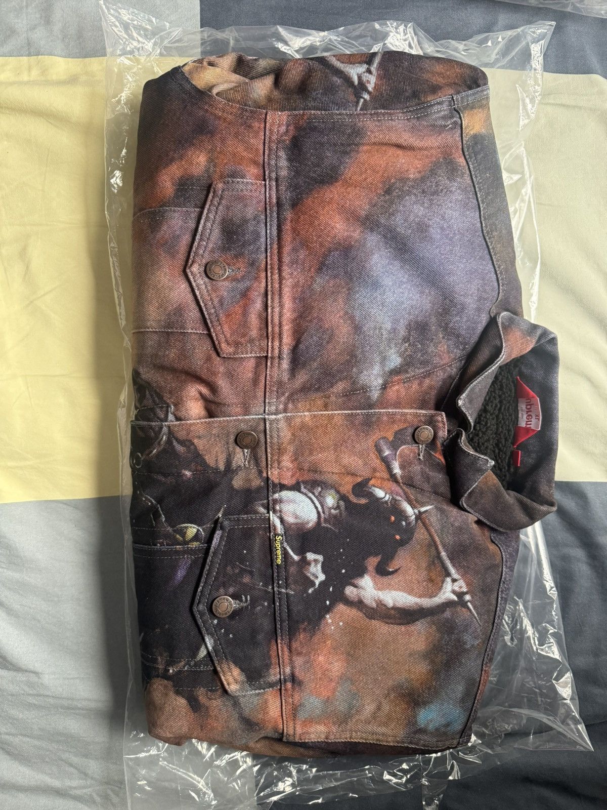 Supreme Supreme Frazetta Faux Shearling Lined Trucker Jacket M | Grailed