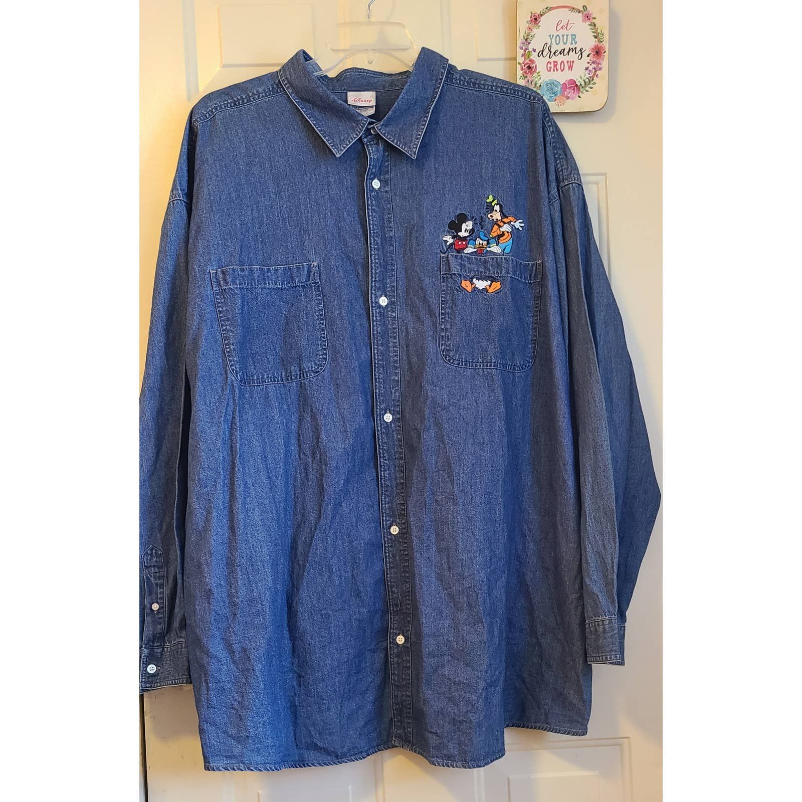 Disney Disney Store men's Denim Jean shirt 4x mickey Donald goofy | Grailed