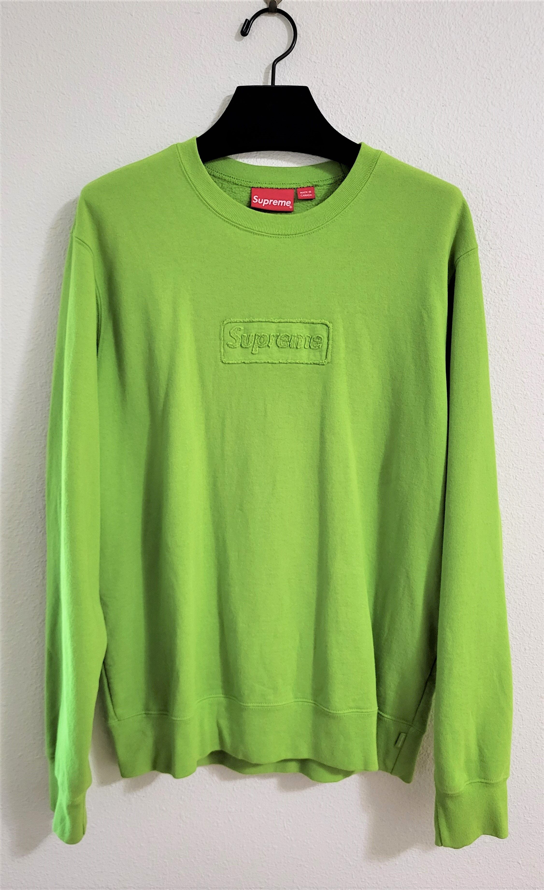 Supreme Lime Cutout Box Logo Neon Green BOGO Sweater | Grailed