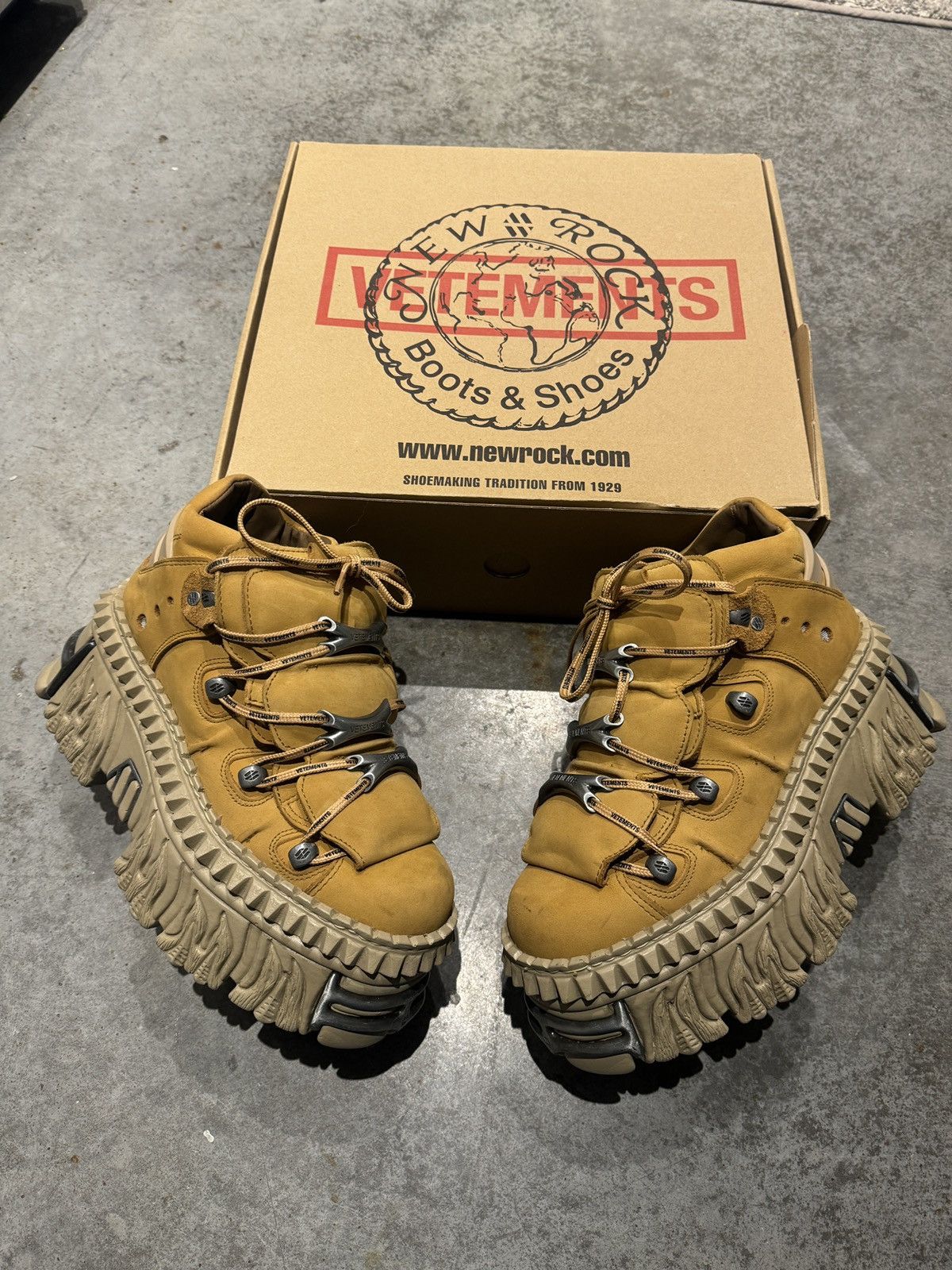 New Rock × Vetements Vetements x New Rocks Tan Suede | Grailed