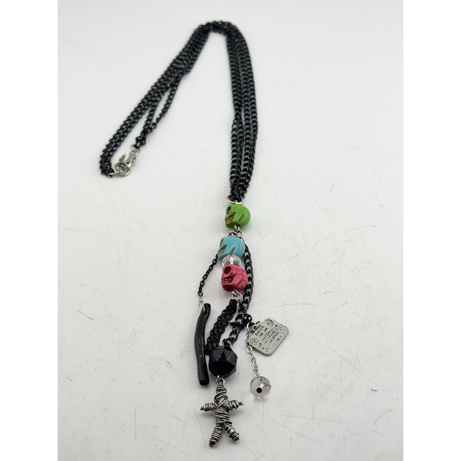 Vintage Vintage Halloween Ouija board voodoo doll skull chain beaded ...