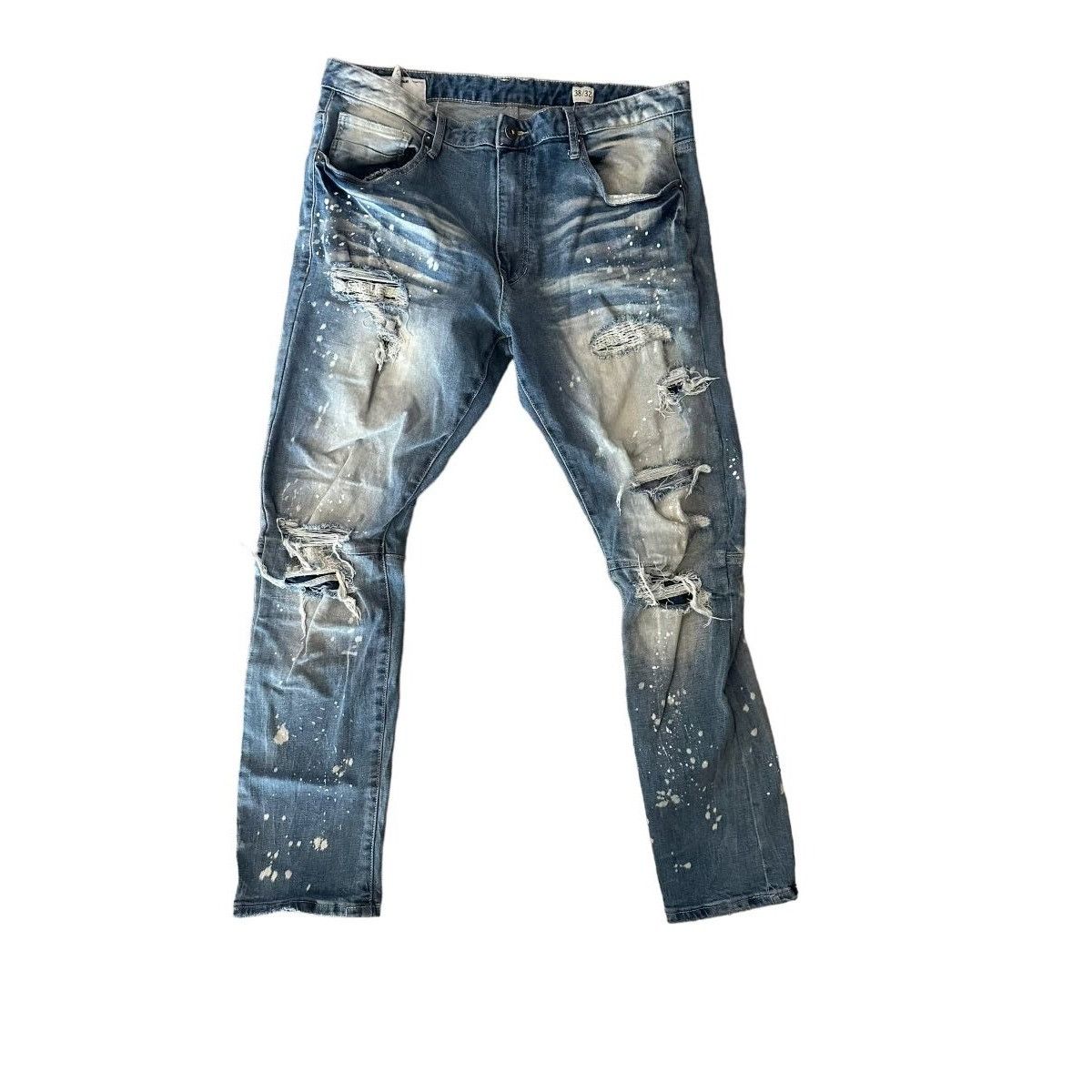 Smoke Rise Smoke Rise Men’s Denim Distressed Paint Splattered Jeans rn ...
