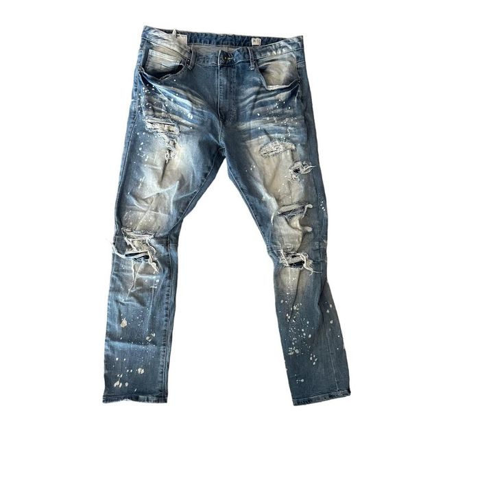 Smoke Rise Smoke Rise Men’s Denim Distressed Paint Splattered Jeans rn ...