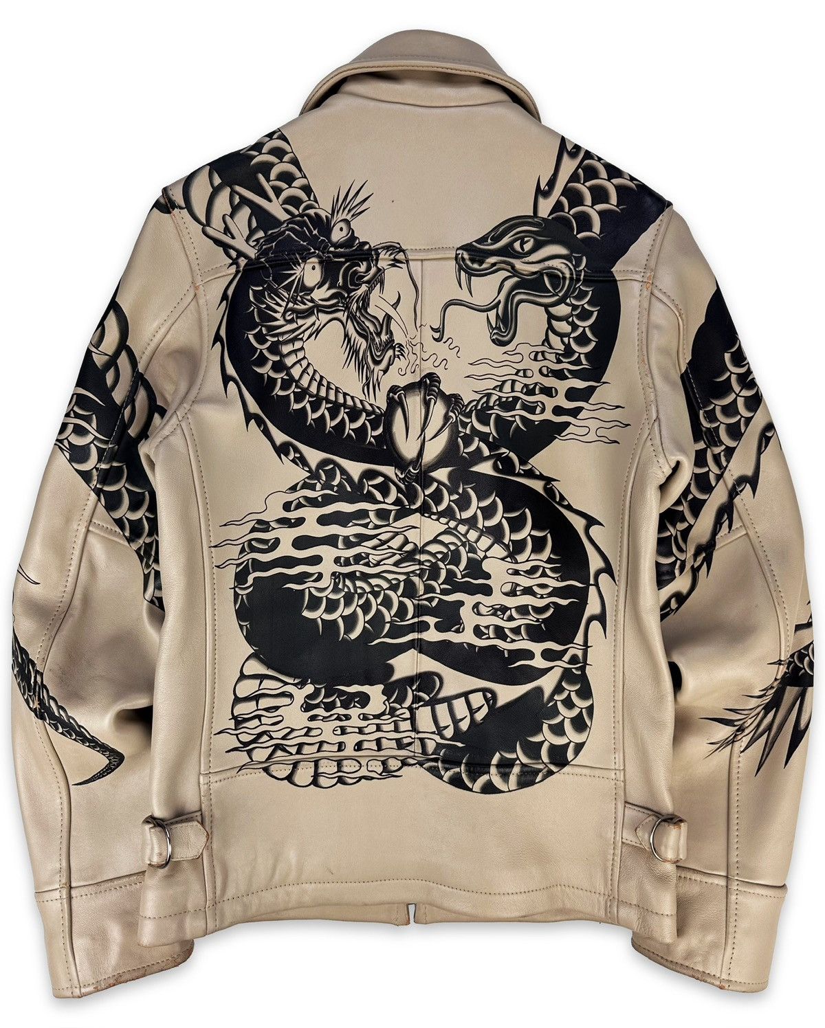 Avirex 00s Avirex 1/400 ‘Snake & Dragon’ Painted Leather Jacket | Grailed