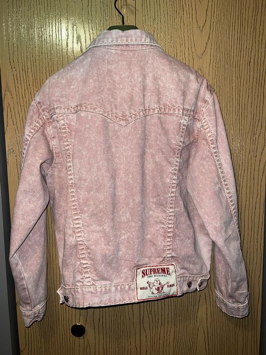 Supreme Supreme True Religion Pink Denim Jacket Sz L | Grailed