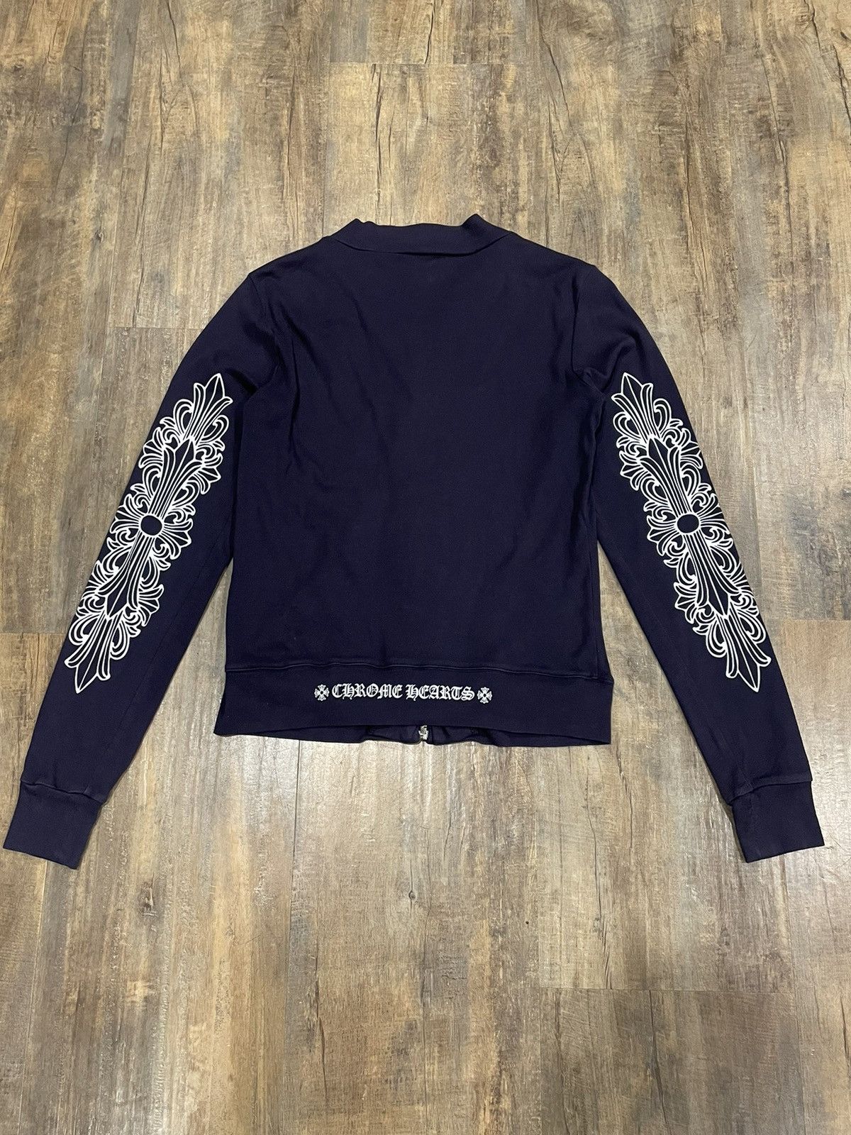 Chrome Hearts RARE Chrome Hearts Floral Cross Track Jacket Blue Zip Up ...