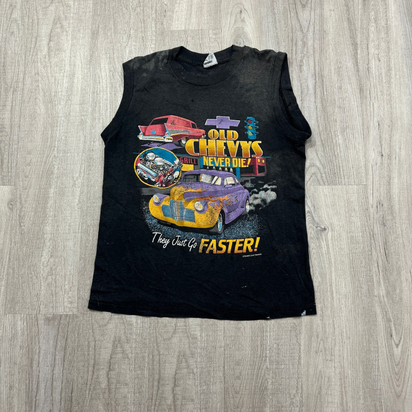 Vintage Vintage Old Chevys Never Die They Just Go Faster Tank Top | Grailed