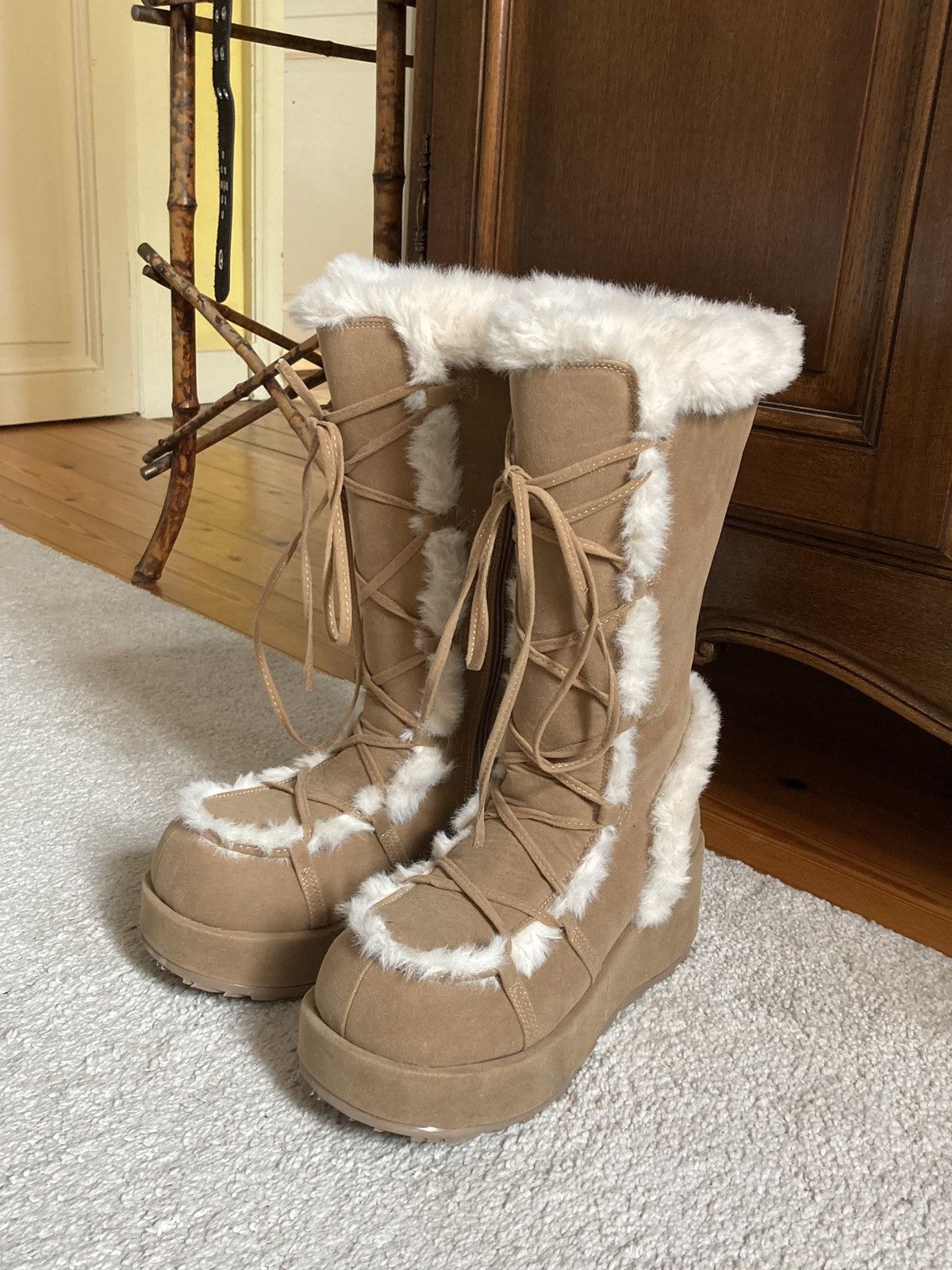 Demonia Cult Demonia CUBBY 311 faux fur platform boots | Grailed