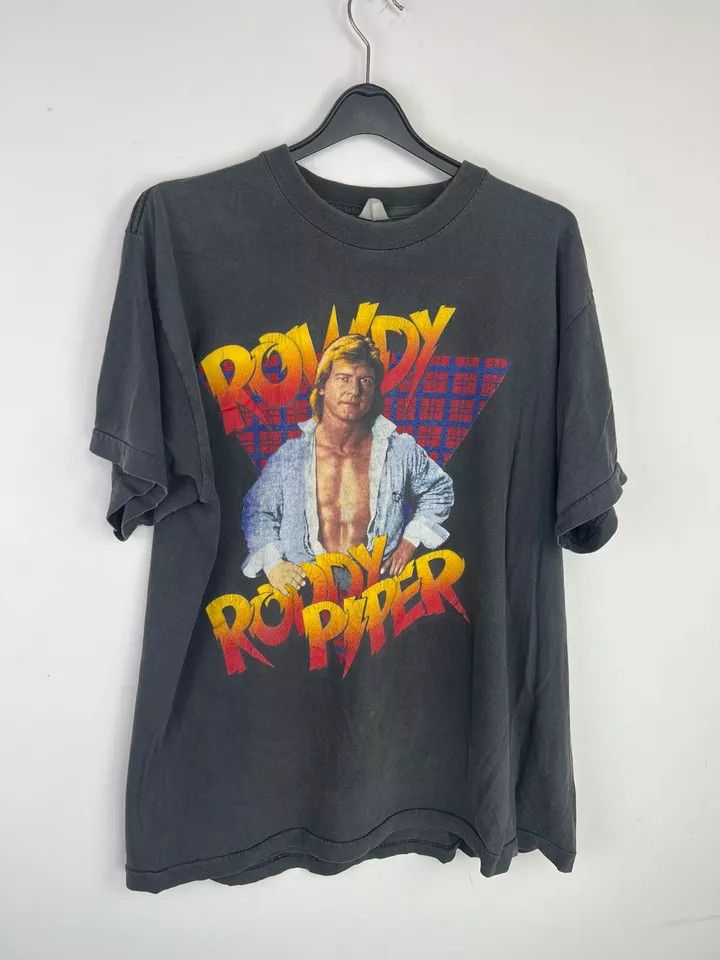 Vintage ROWDY RODDY PIPER EUROPEAN RAMPAGE 1992 TOUR T SHIRT | Grailed