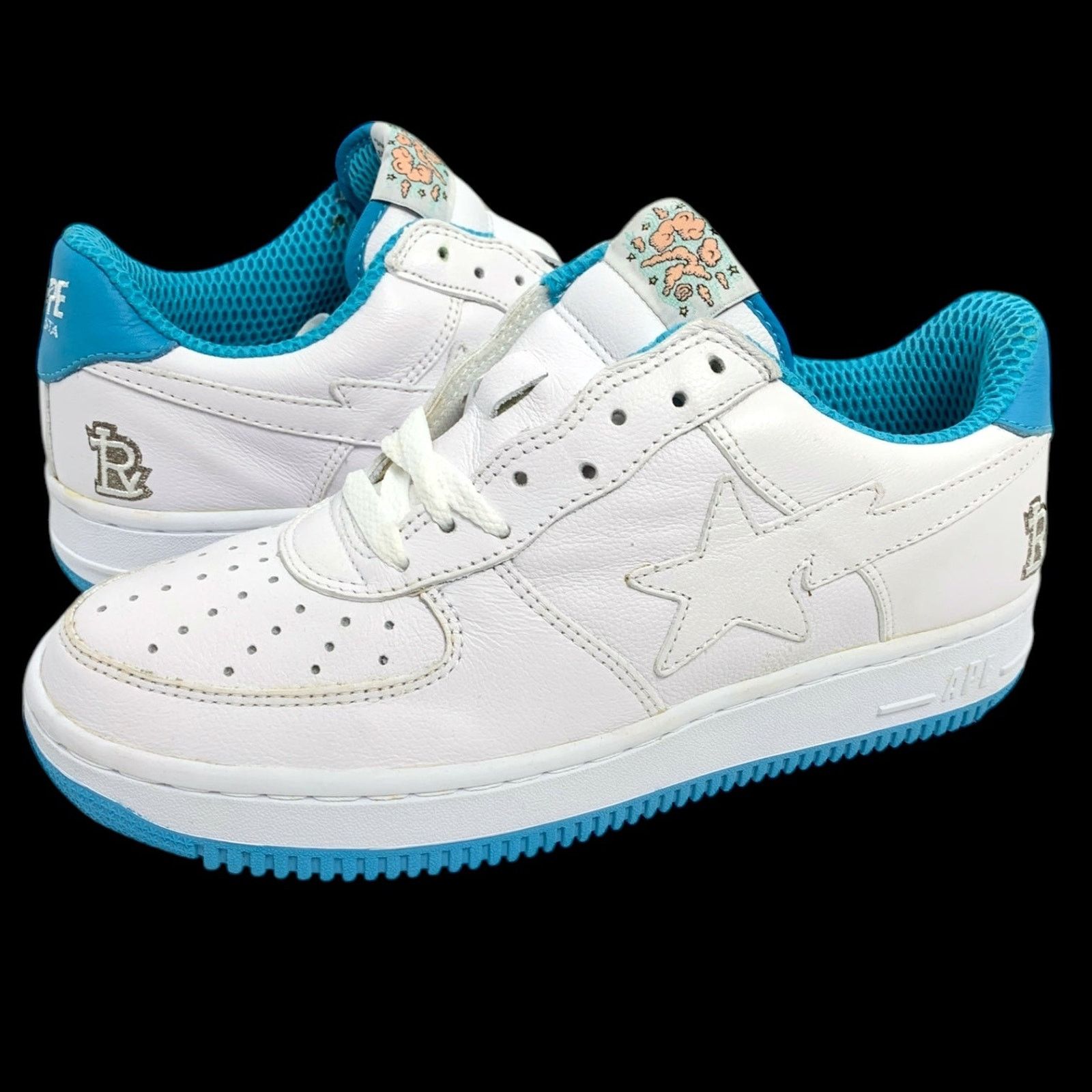 Bape [DS!] BAPE x REVOLVER OG FS-001 Sta (White/Sky Blue) No Box | Grailed