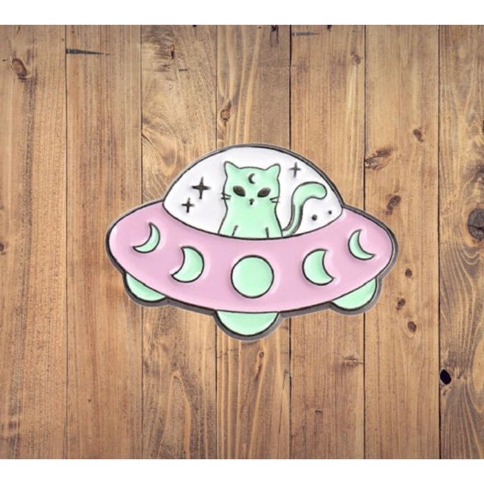 State Street Space Cat Alien Cat Enamel Pins | Grailed