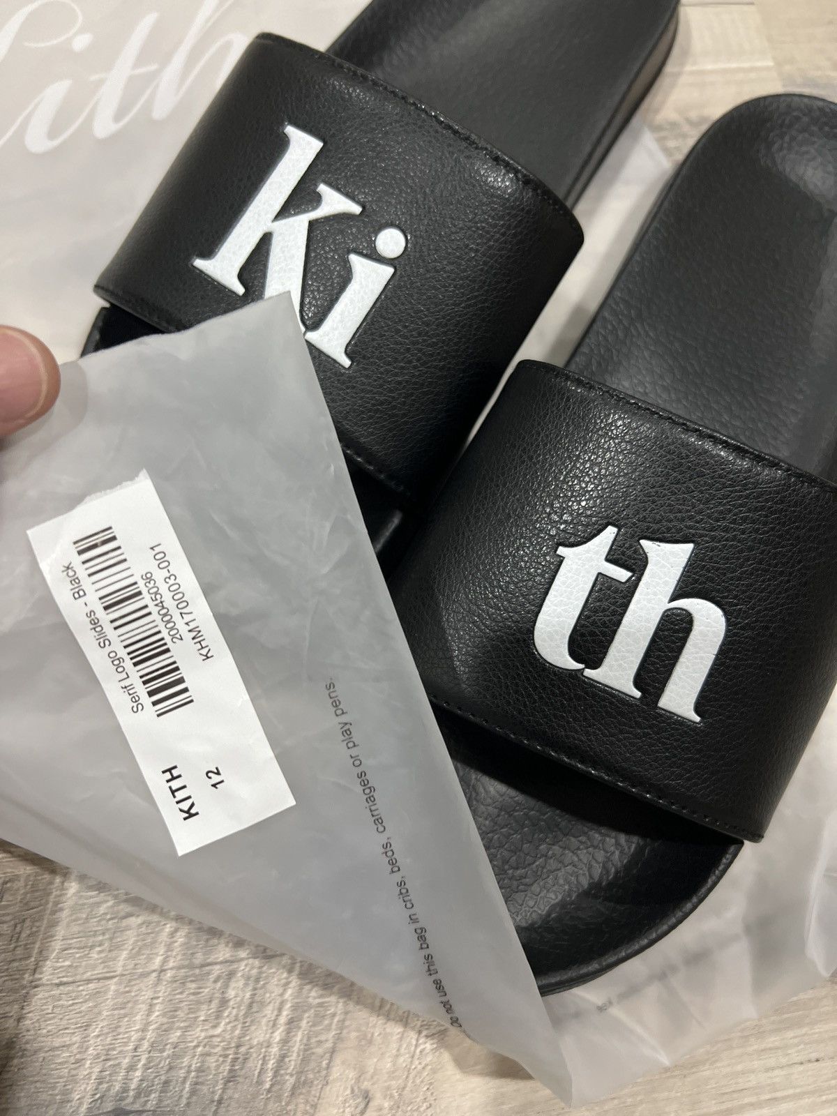 Kith Kith Black Slides | Grailed