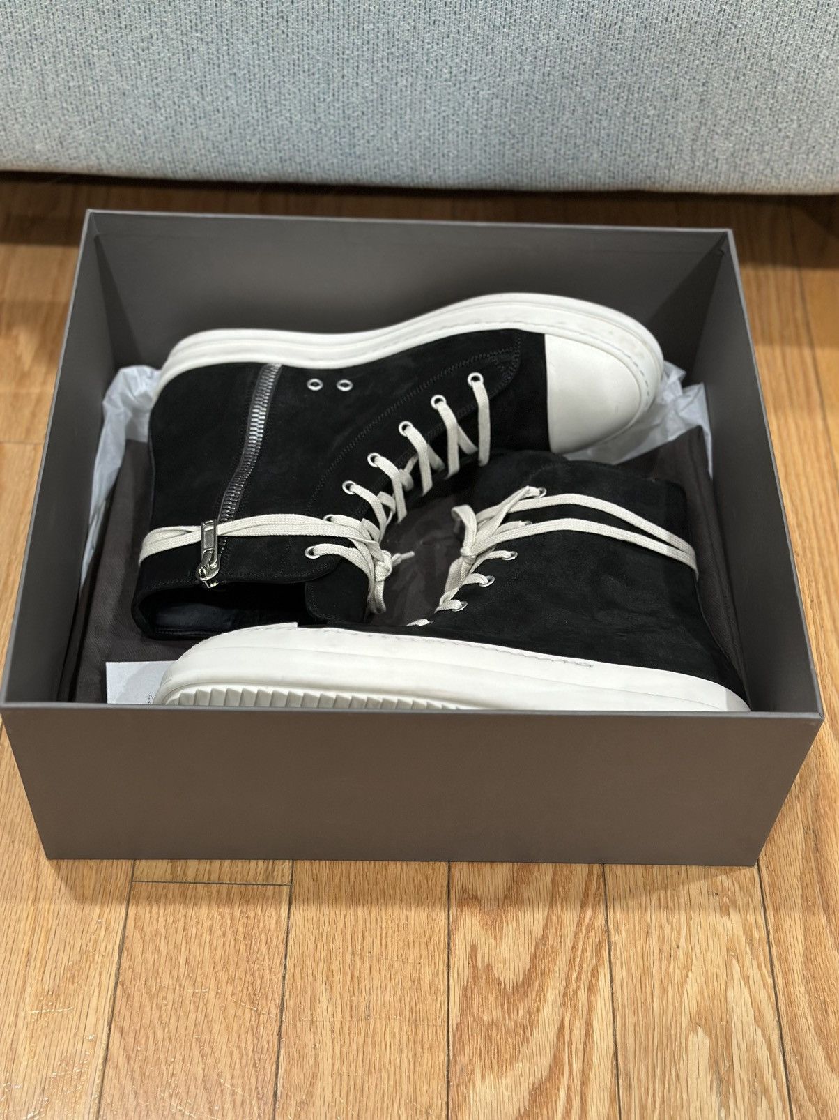 Rick Owens Rick Owens Suede High Top Ramones - Strobe FW2022 | Grailed