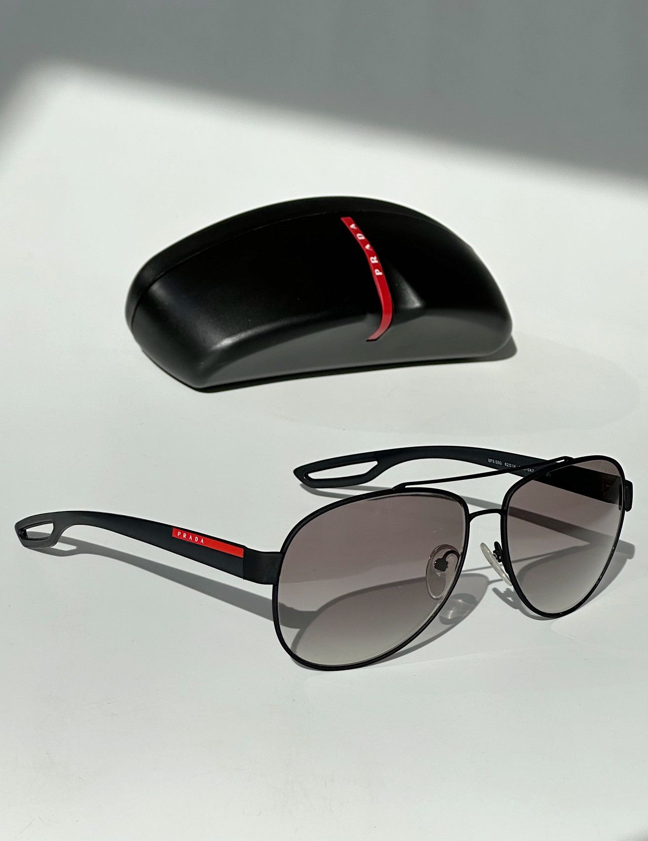 Prada × Raf Simons × Vintage PRADA Linea Rosa Logo Aviators SPS55Q y2k runway archive | Grailed