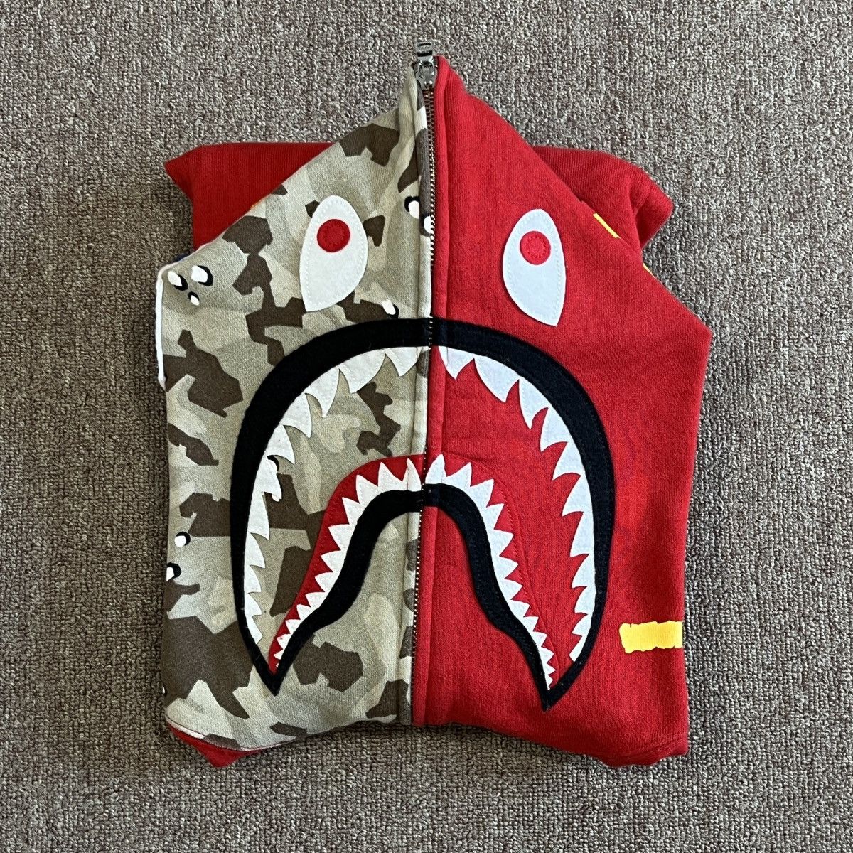 Bape × Stussy Bape X Stussy Collaboration Shark Zip Up Hoodie | Grailed