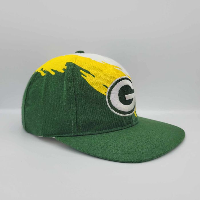 Vintage Green Bay Packers 90s Logo Athletic Splash Snapback Hat | Grailed