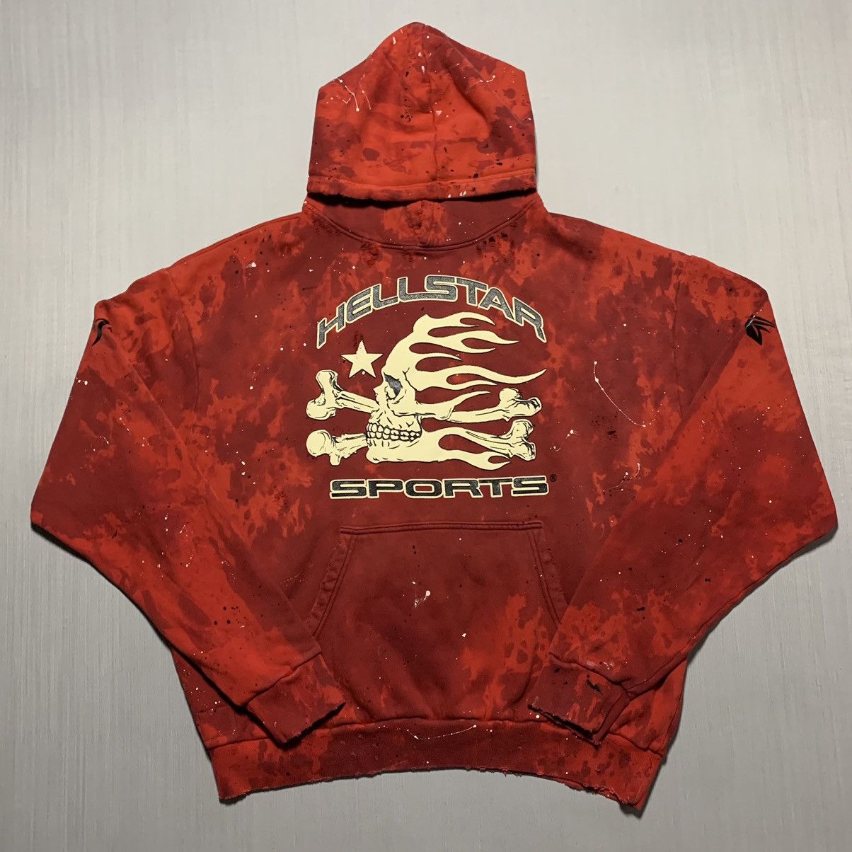 HELLSTAR × Streetwear Hellstar Sports Red Tie-Dye Skull Hoodie | Grailed