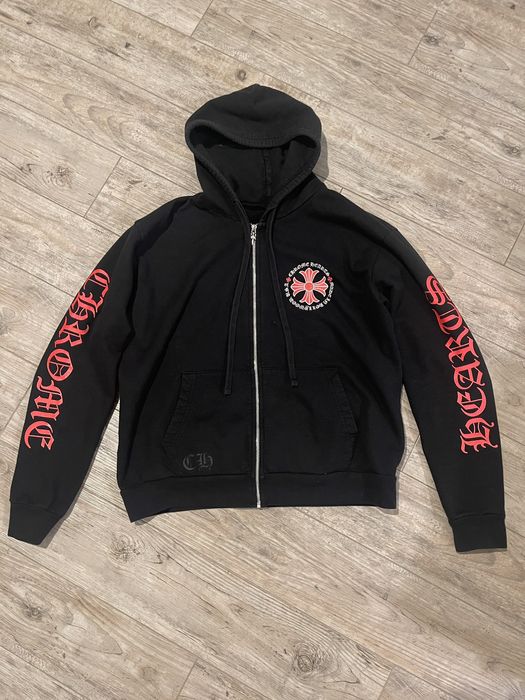 Chrome Hearts Red/Black Chrome Hearts Zip-Up Jacket | Grailed