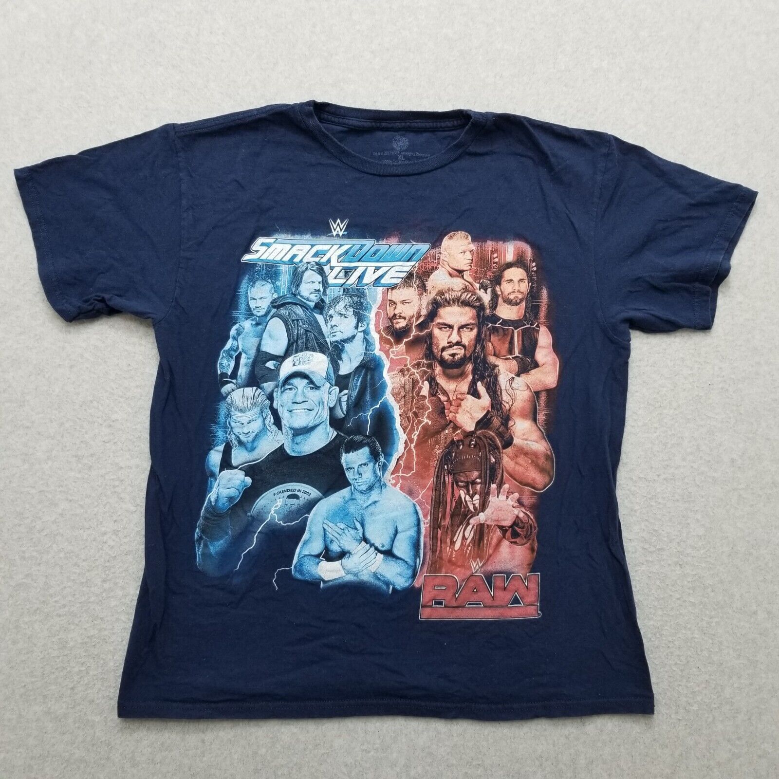 WWE WWE Shirt Boys XL Blue SmackDown Live Raw Short Sleeve | Grailed