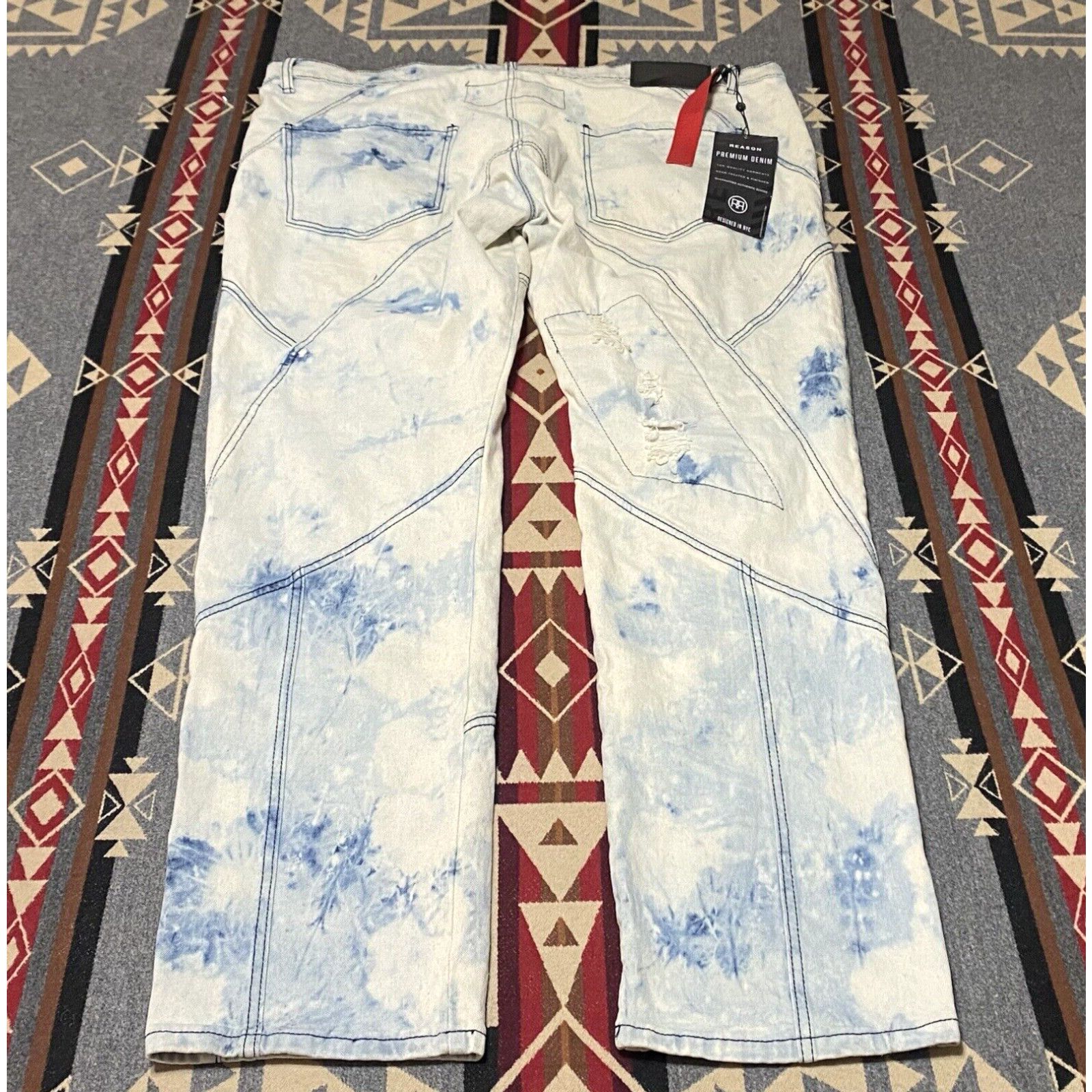 Reason NWT Reason Brand Mens Jeans Sz 44 Skulls Tiger Mulberry Moto ...