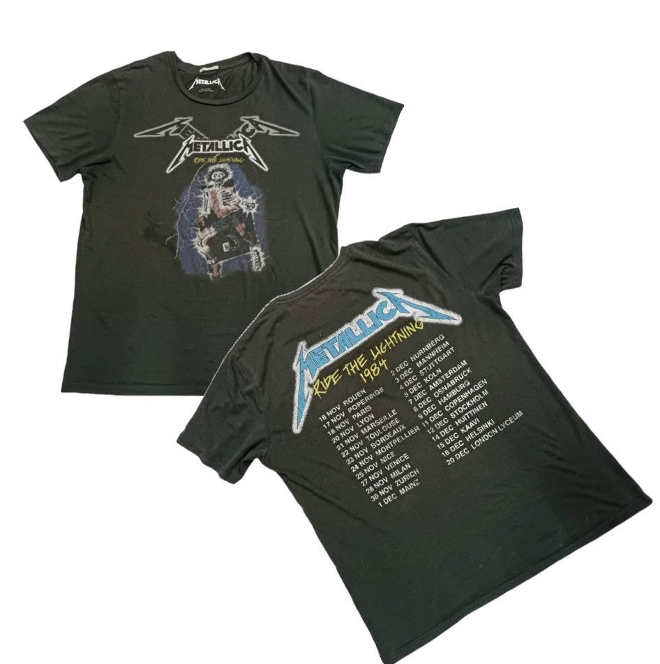 Band Tees × Metallica × Vintage Metallica Ride The Lightning Tour Tee 1984 | Grailed