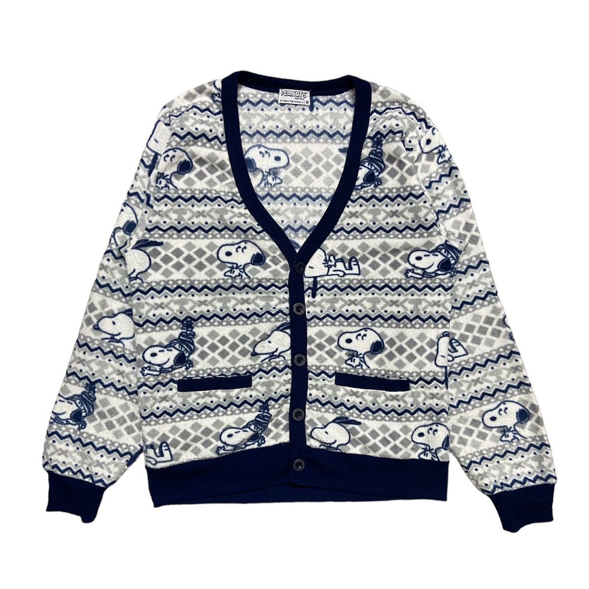 Disney × Peanuts Peanuts Snoopy AOP Fleece Cardigan | Grailed