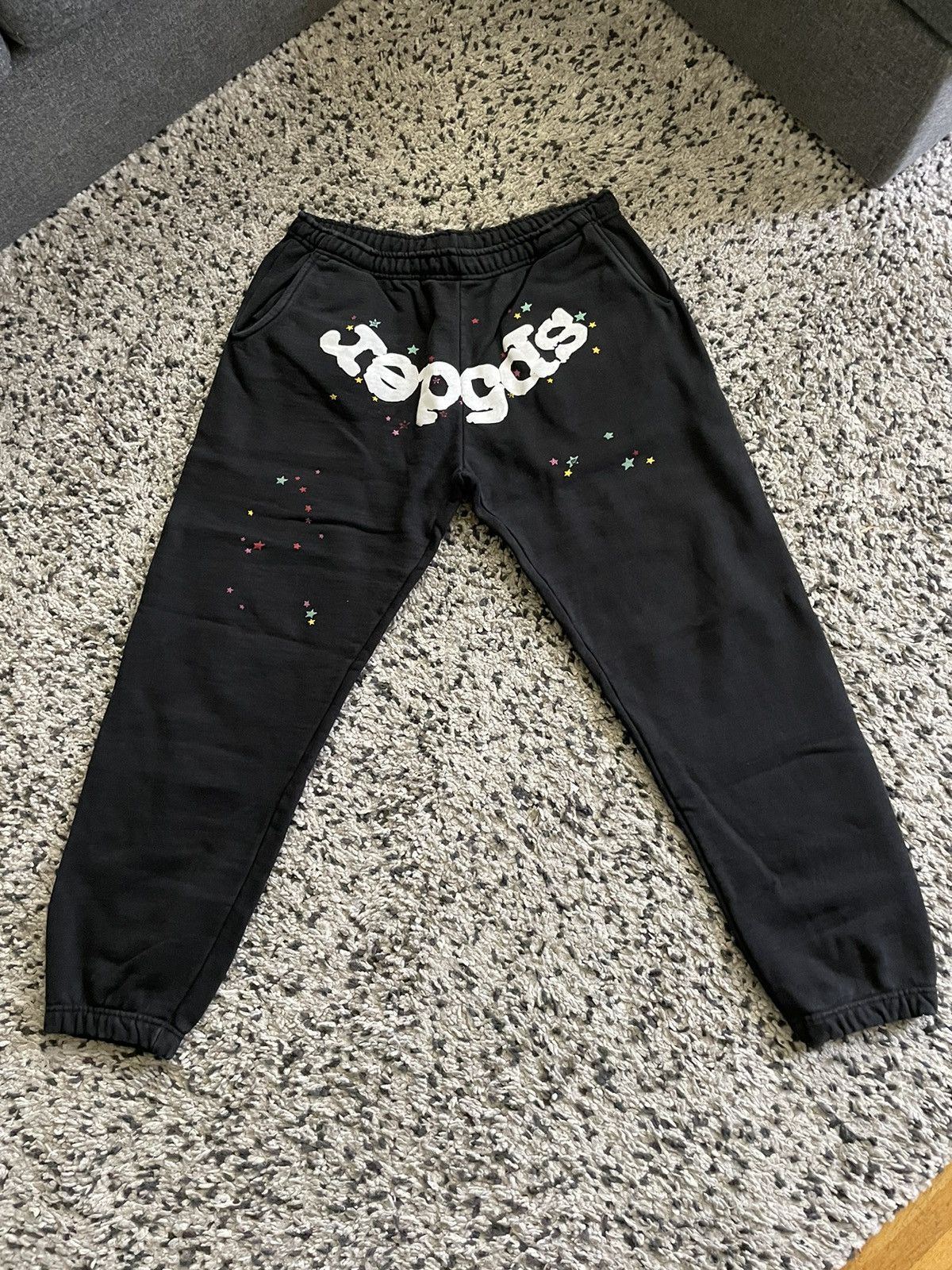 Sp5der Sp5der worldwide black OG sweats | Grailed