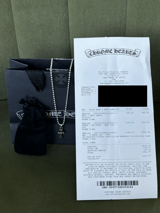 Chrome Hearts Chrome Hearts Baby Fat Cross Charm With Ball Chain | Grailed