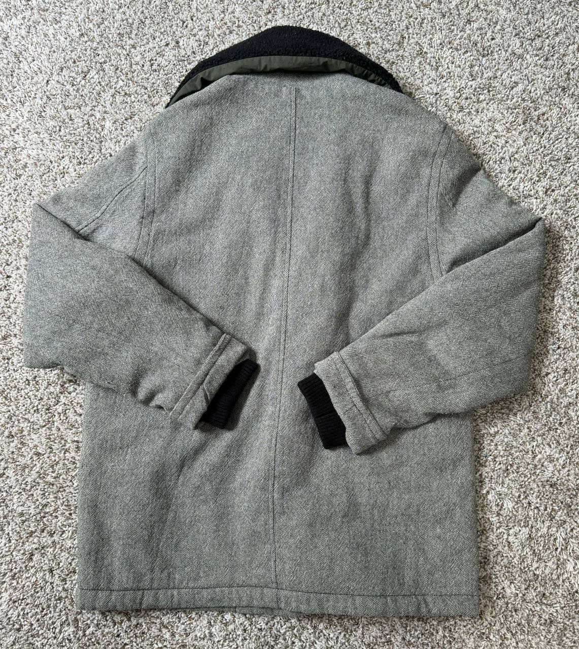 Stussy Stussy Men's Pea Coat Jacket Gray | Grailed