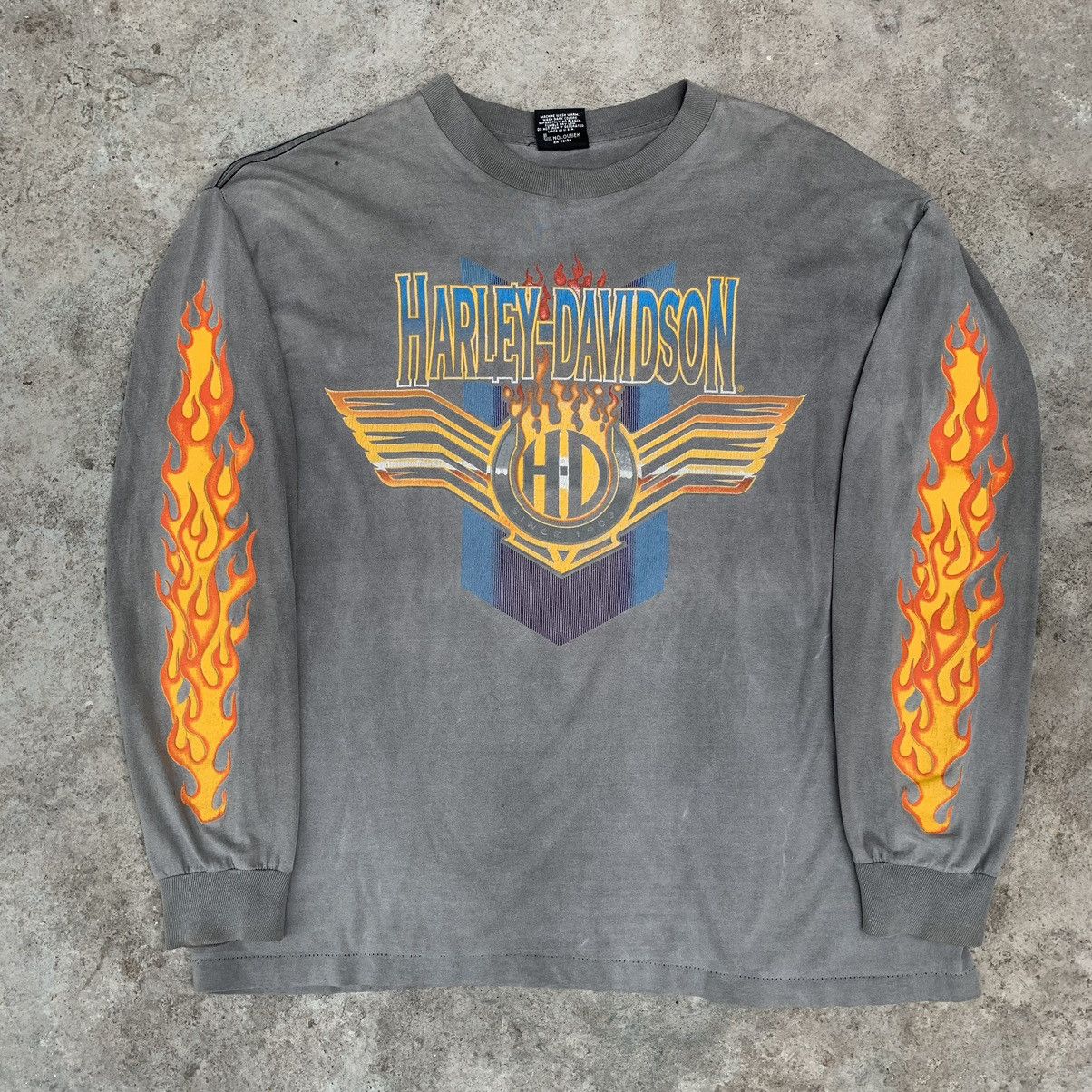 Vintage VTG Harley Davidson Flame Long Sleeves | Grailed
