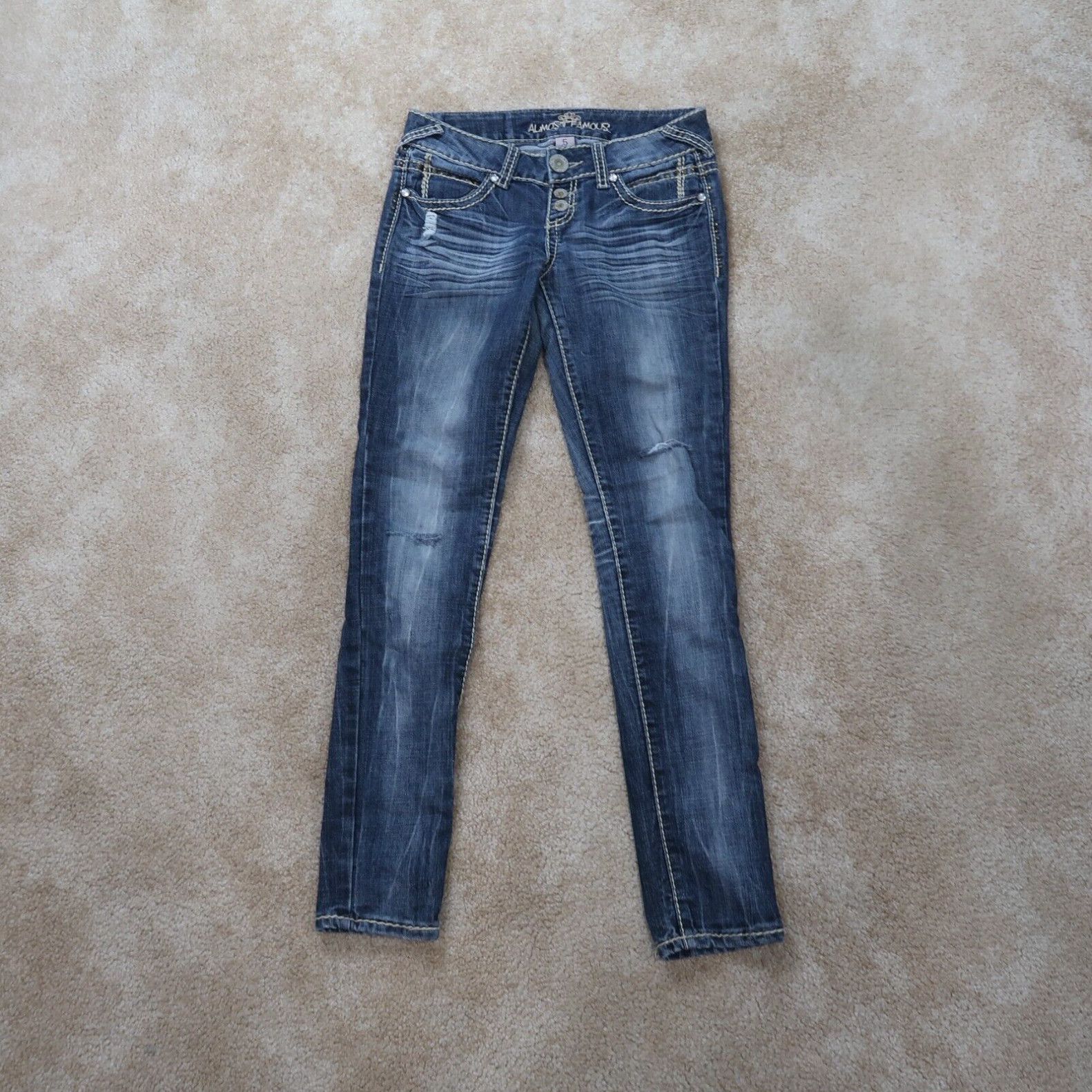 Almost Famous Almost Famous Skinny Jeans Women's 5 Blue Stretch Denim ...