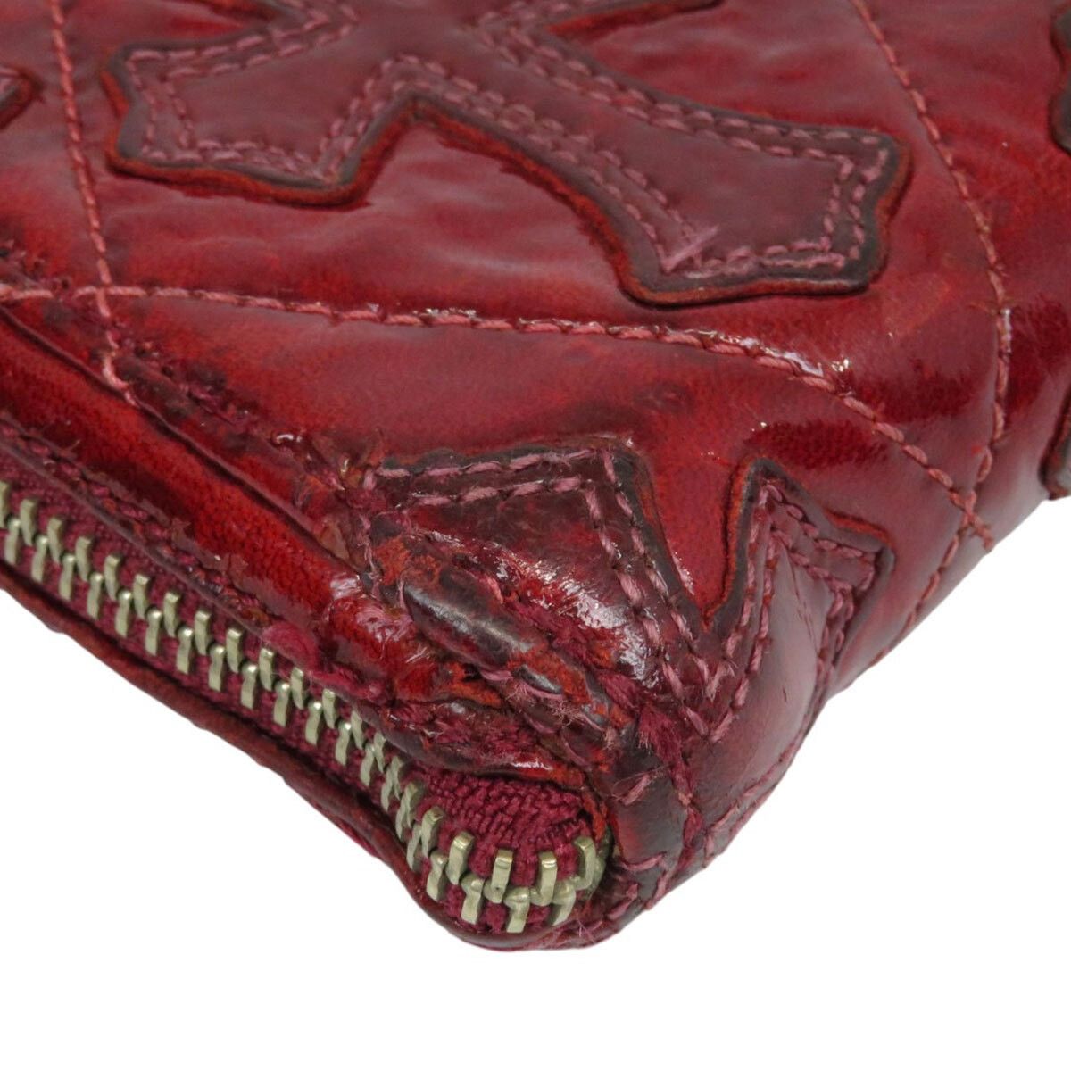 Chrome Hearts CHROME HEARTS Cemetery Cross Quilted Wallet Red | Grailed