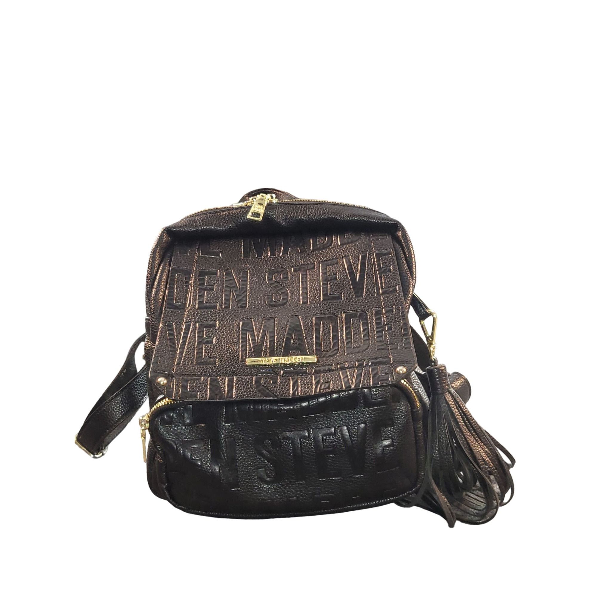 Steve Madden Steve Madden Madded Backpack Women Black Embossed Leather ...