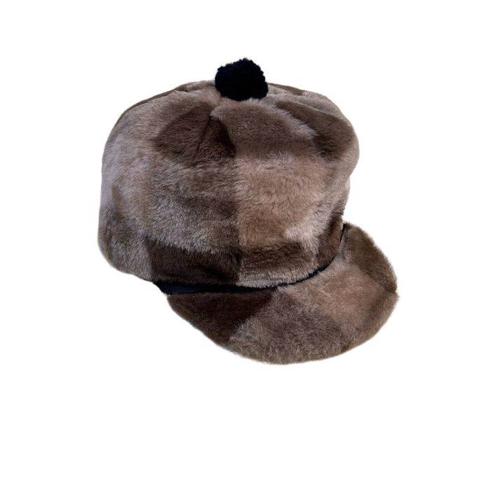 Vintage Vintage Stockman Hat Fur Crown Cap Check Brown Pom Pom Union ...