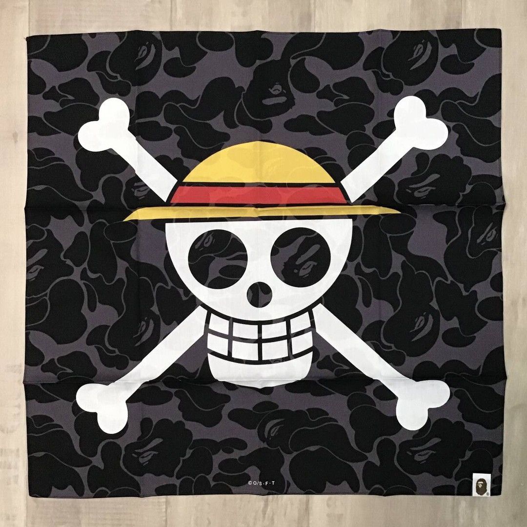 Bape × Japanese Brand One Piece BAPE camo Luffy Pirate Flag Bandana a ...