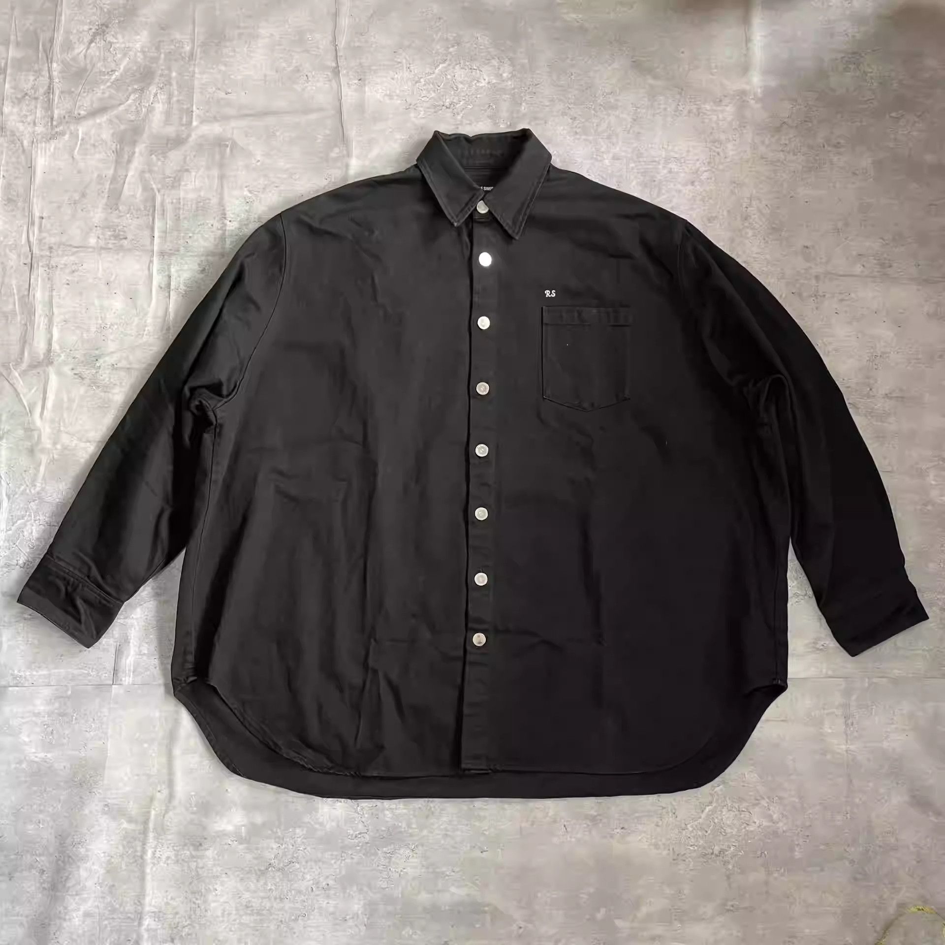 Raf Simons Raf Simons 21fw embroidered leather tag silhouette jacket | Grailed