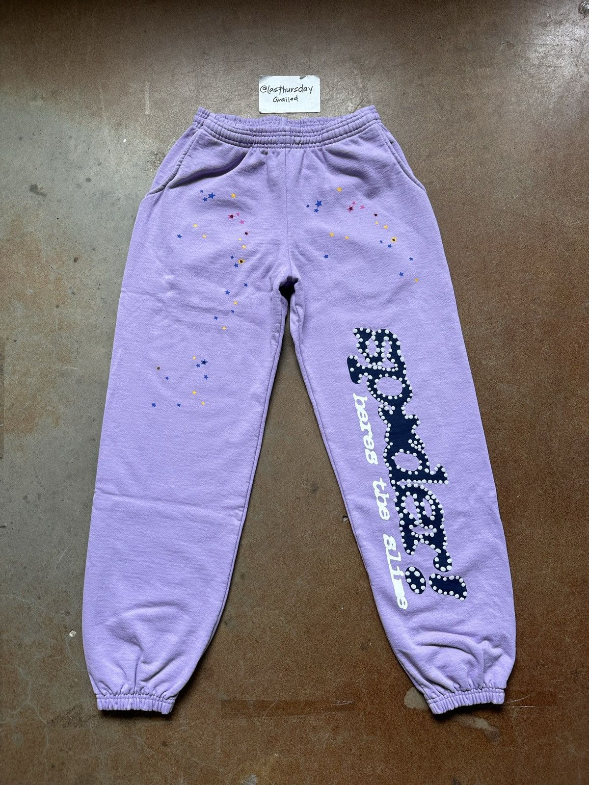 Spider × Young Thug Sp5der Acai Sweatpants Purple Small | Grailed