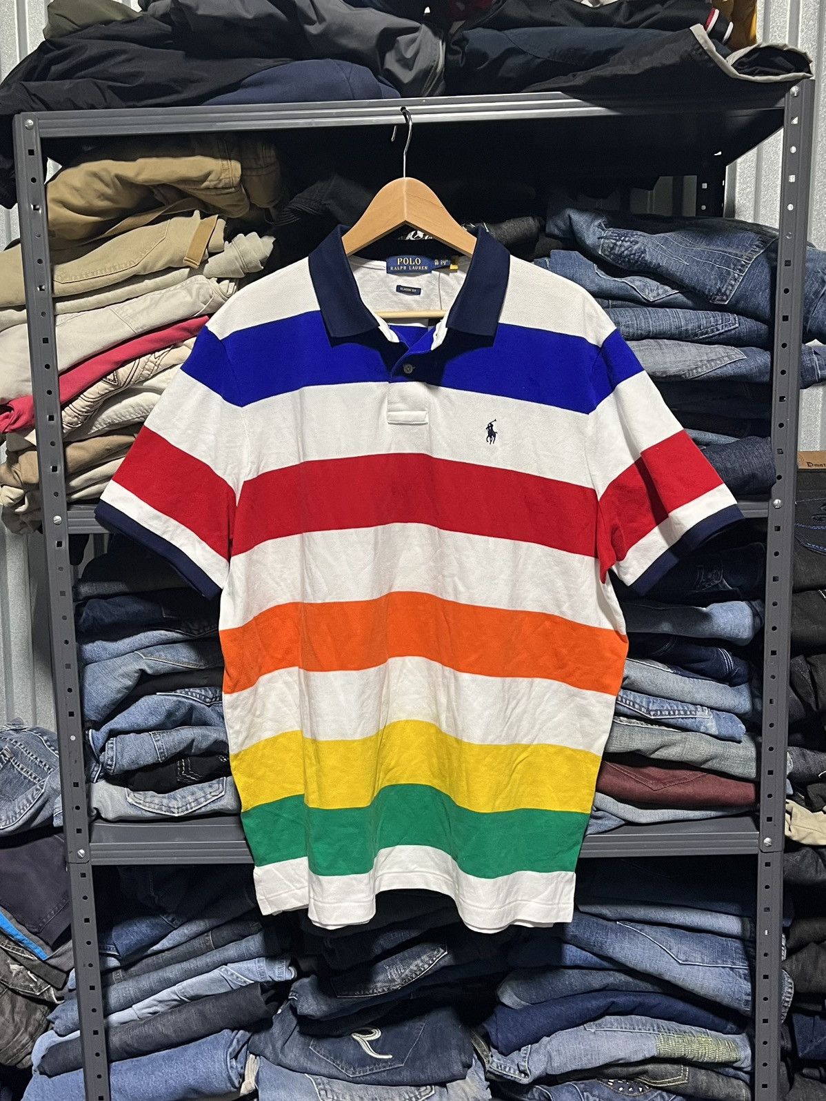 Polo Ralph Lauren × RRL Ralph Lauren × Vintage Crazy Polo Ralph Lauren Striped Color Block Polo ...