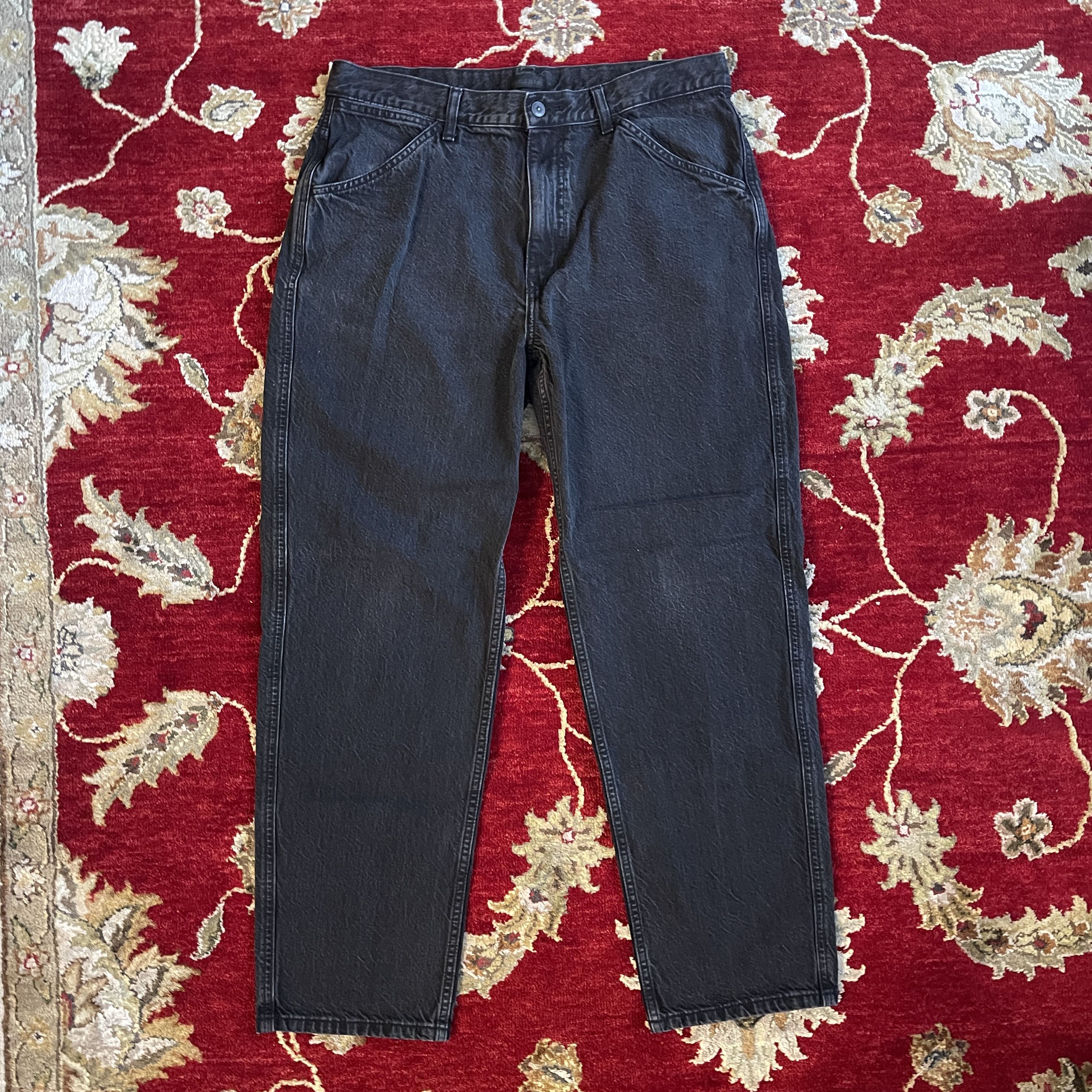 Other × Streetwear × Uniqlo Uniqlo - Dark Grey Baggy Denim Jeans | Grailed
