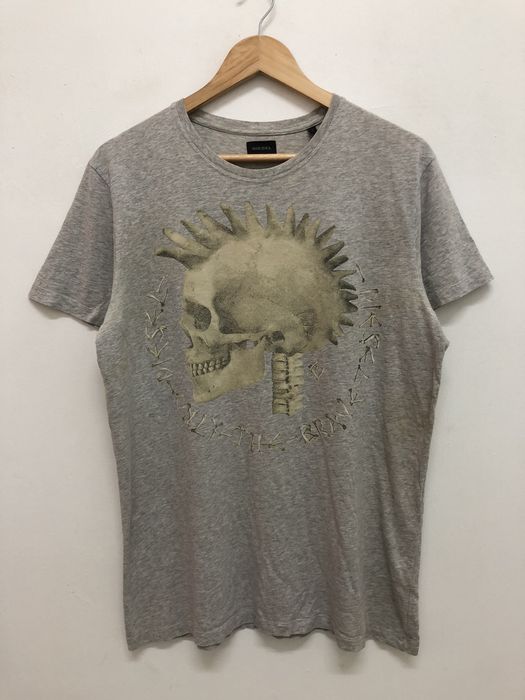 Diesel PUNK 🔥 ONLY THE BRAVE MOHAWK MOHICAN SKULL GRAPHICAL LOGO | Grailed