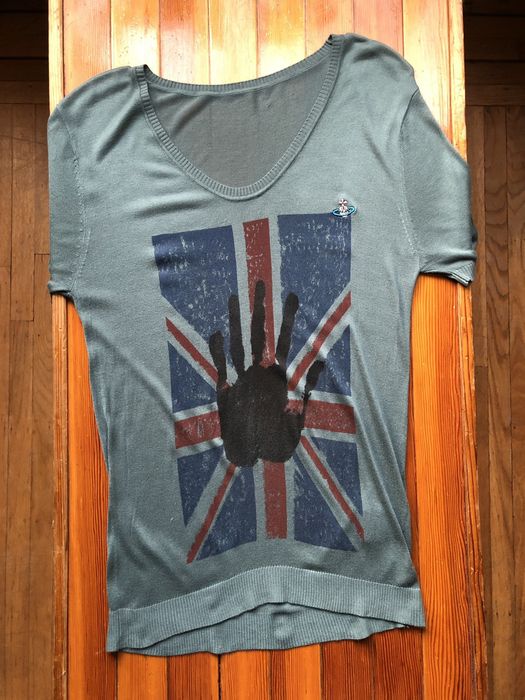 Vivienne Westwood Vivienne Westwood Union Jack/ Handprint Knit Shirt ...